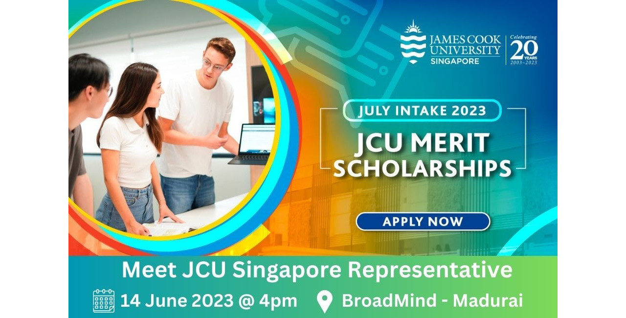 JCU Merit Scholarships for July 2023 Intake at BroadMind Madurai - BroadMind